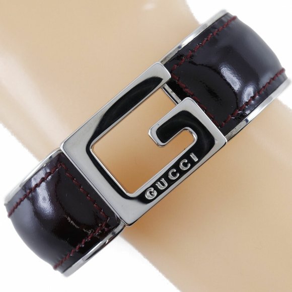Gucci | Jewelry | Gucci G Logo Bangle Metal X Enamel Silverbordeaux ...